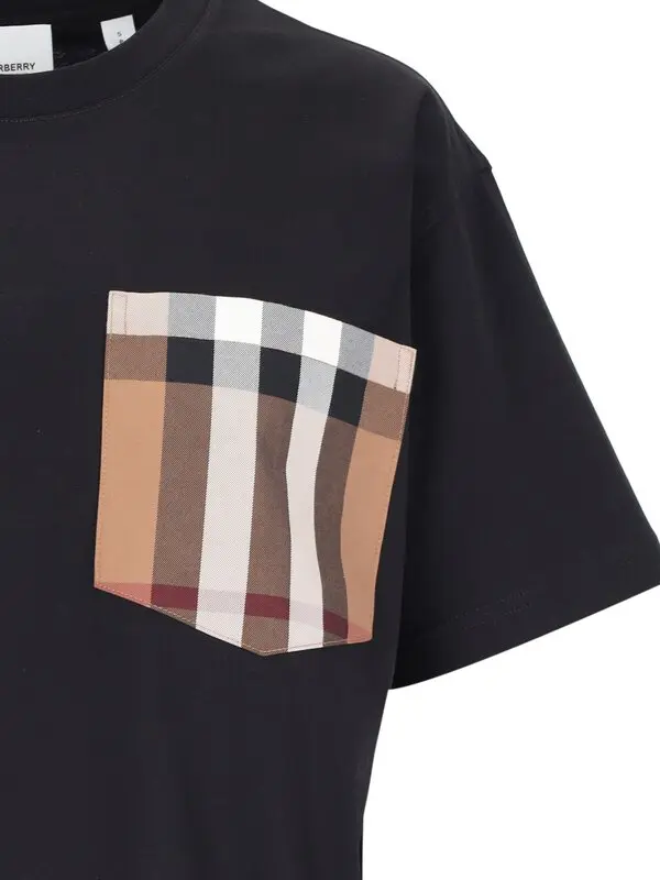Burberry Carrick Check Pocket T-shirt - Black