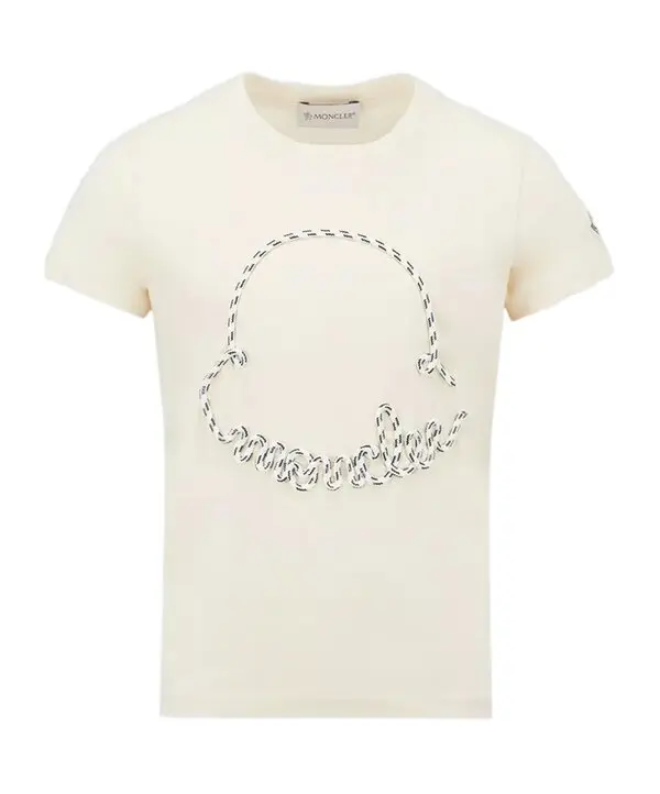 Moncler Logo Embroidered Cotton T-shirt
