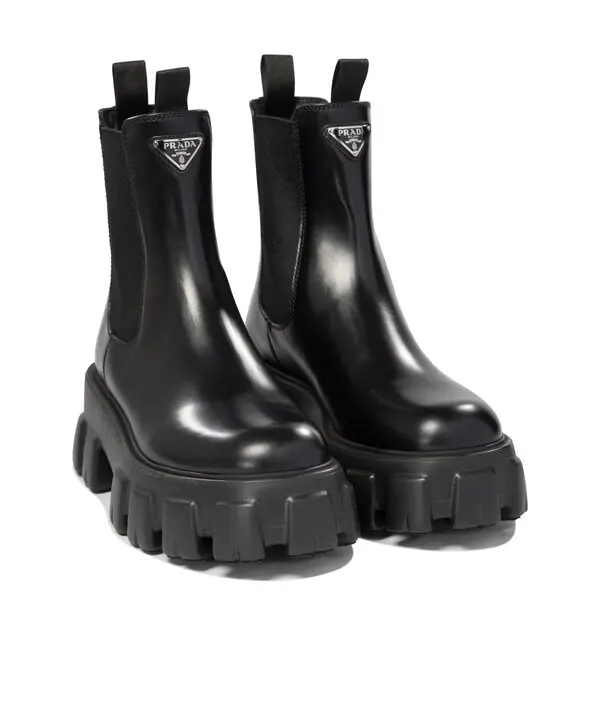 Prada Monolith Round-toe Chelsea Boots