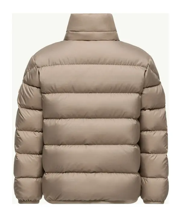 Moncler Bajan Down Jacket With Logo Detail - Light Brown