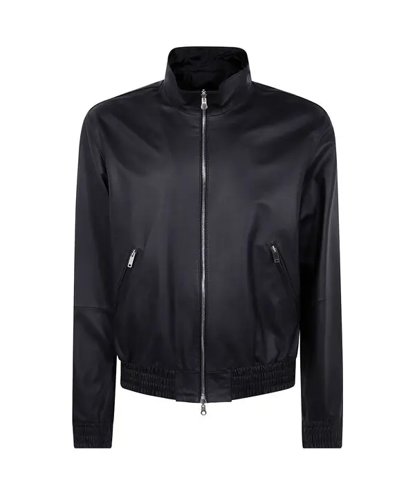 DESA 1972 Leather Bomber Jacket With Stand Collar