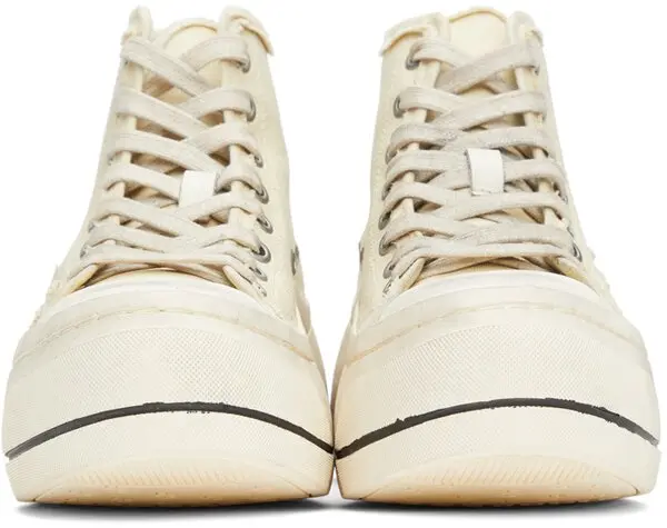 R13 Platform High-top Canvas Sneakers - Nude