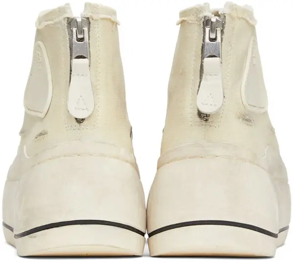 R13 Platform High-top Canvas Sneakers - Nude