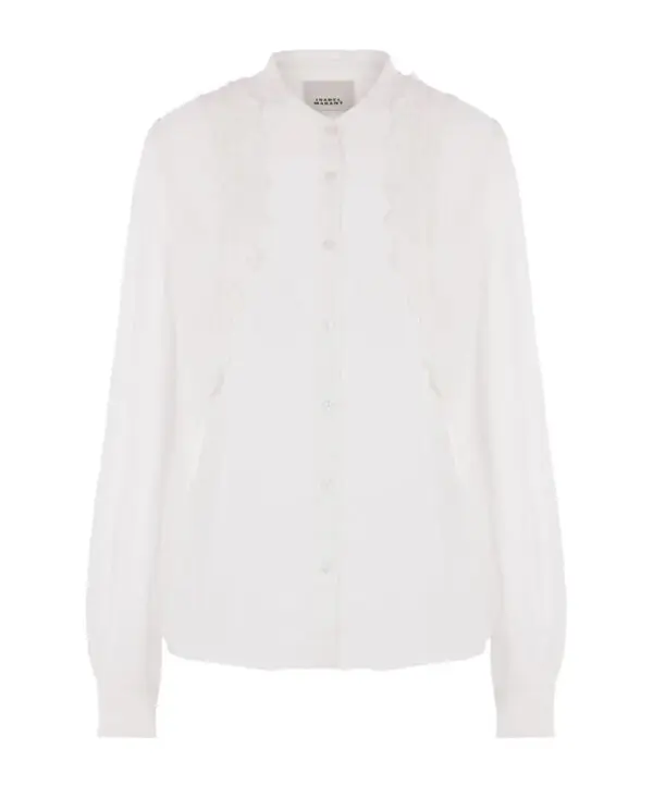 Isabel Marant Étoile Lace Detailed Long Sleeve Shirt - White