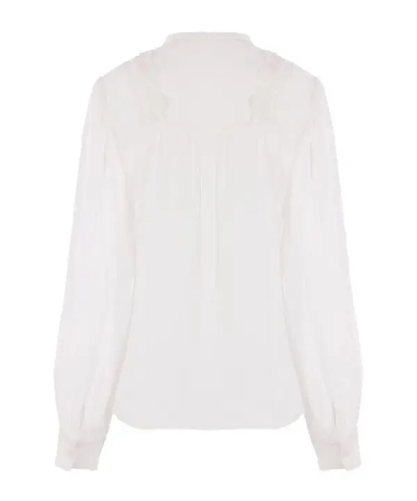 Isabel Marant Étoile Lace Detailed Long Sleeve Shirt - White