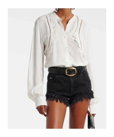 Isabel Marant Étoile Lace Detailed Long Sleeve Shirt - White