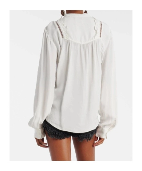 Isabel Marant Étoile Lace Detailed Long Sleeve Shirt - White