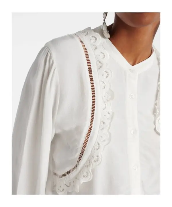 Isabel Marant Étoile Lace Detailed Long Sleeve Shirt - White