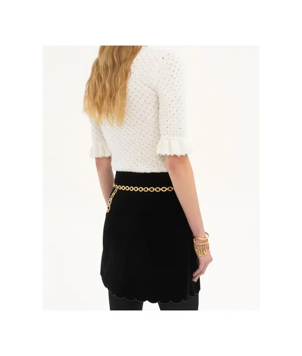 Chloé Short-sleeved Sweater With Mock Neck And Button Detailing