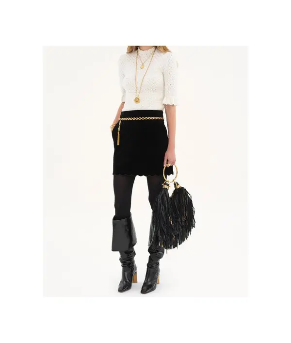 Chloé Short-sleeved Sweater With Mock Neck And Button Detailing