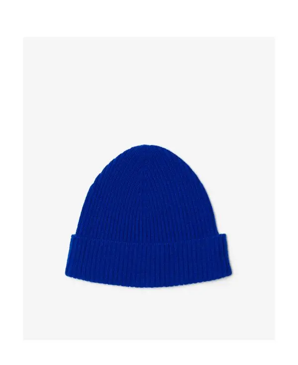 Burberry Equestrian Knight Logo Ribbed-knit Beanie - Blue