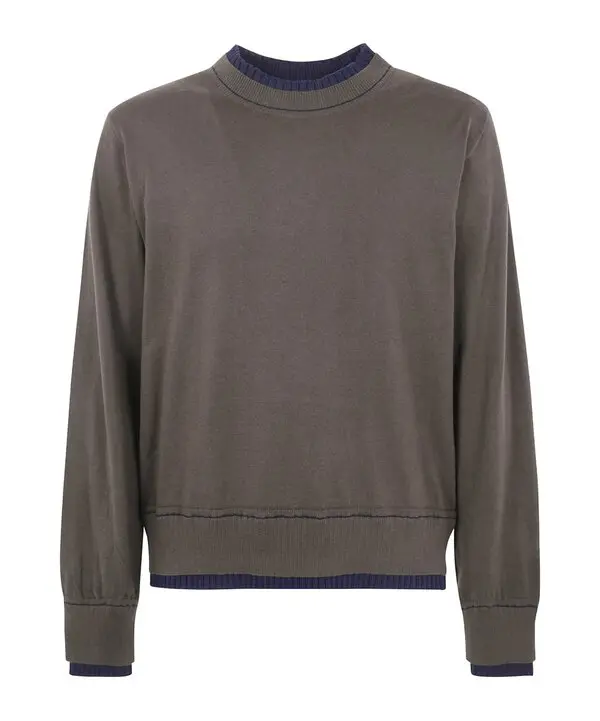 Sacai Knitted Jumper - Khaki Navy