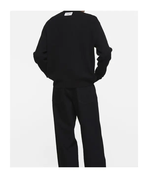 Acne Studios Logo Patch Crewneck Knit Sweater - Black