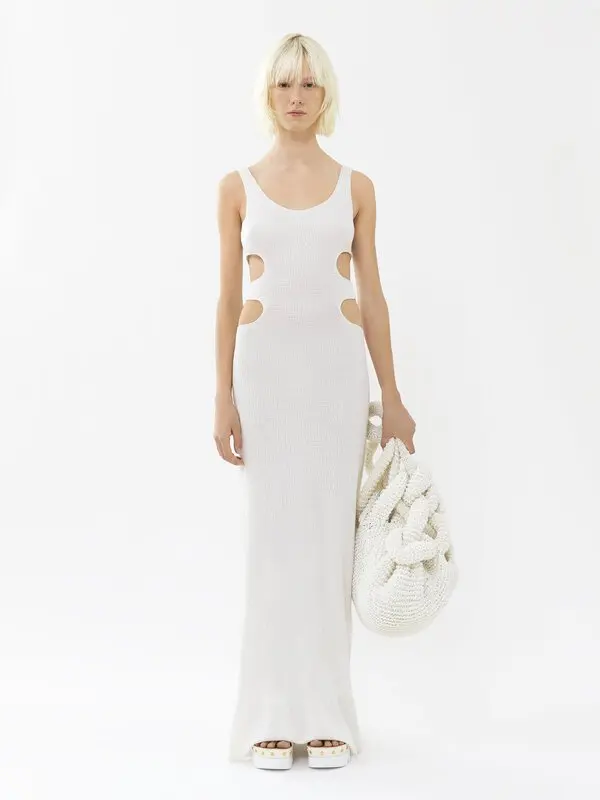 Chloé Cut-out Sleeveless Maxi Dress - White