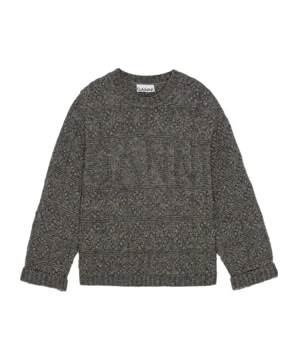 GANNI Bubble Jumper Knit Sweater - Grey