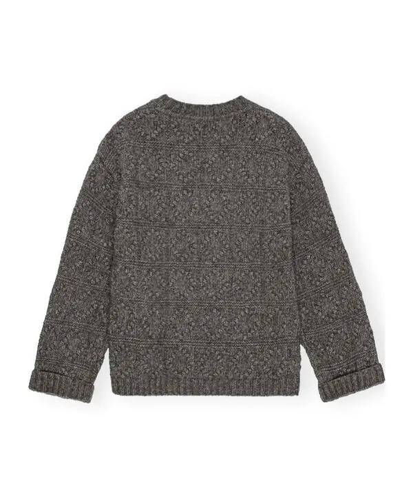 GANNI Bubble Jumper Knit Sweater - Grey