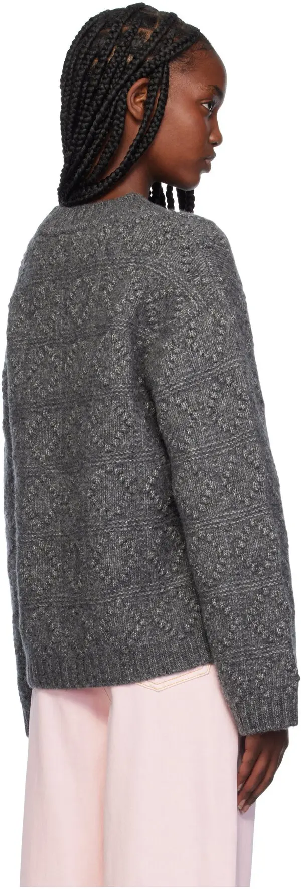GANNI Bubble Jumper Knit Sweater - Grey