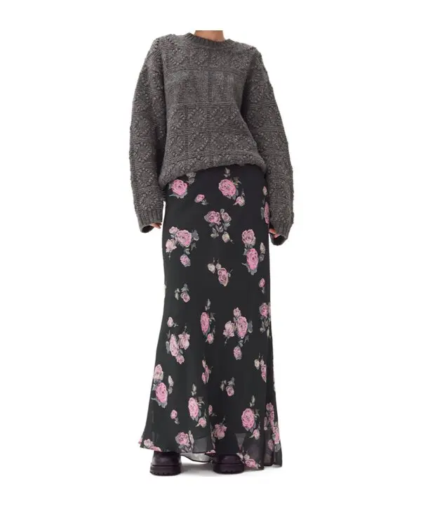 GANNI Bubble Jumper Knit Sweater - Grey