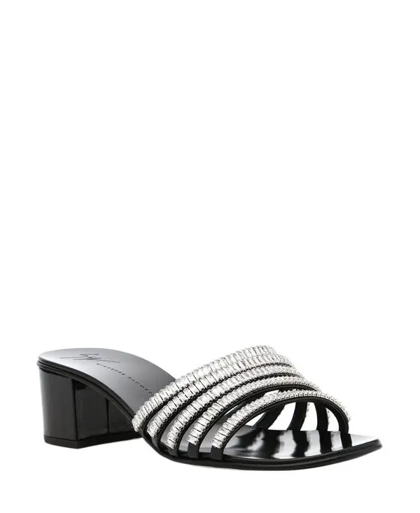 GIUSEPPE ZANOTTI Embellished High Heel Sandals - Black
