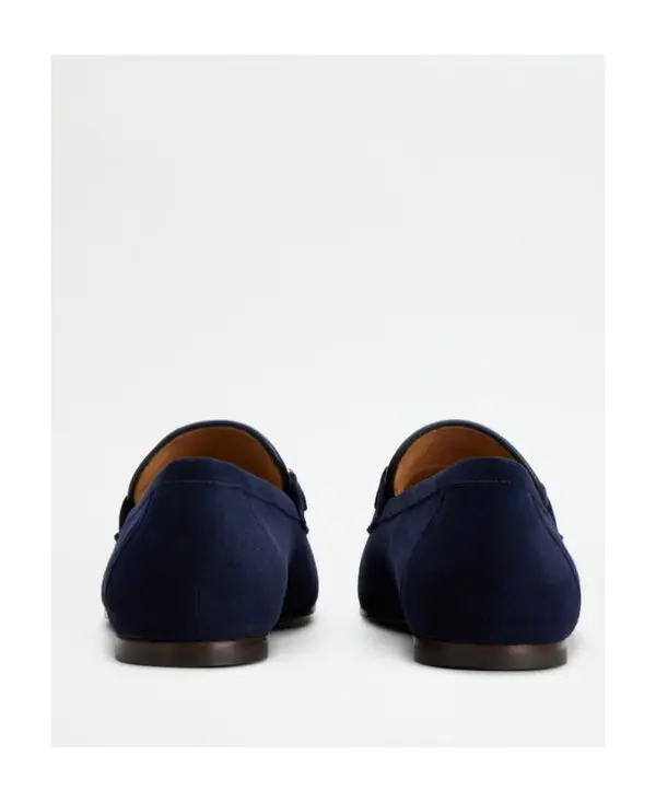 TOD'S Logo Plaque Almond Toe Loafers