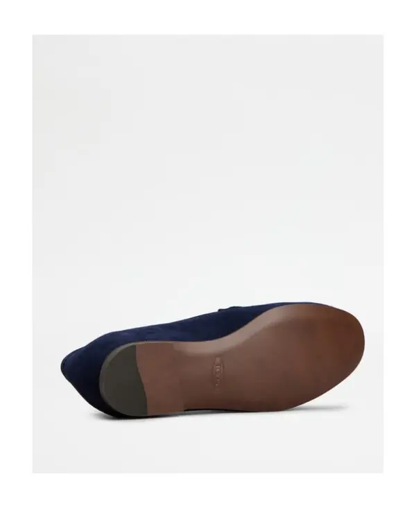 TOD'S Logo Plaque Almond Toe Loafers