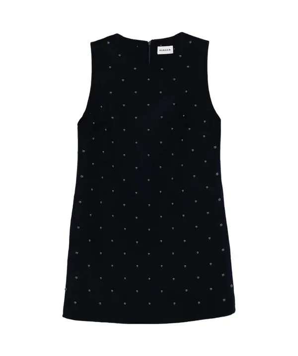 P.a.r.o.s.h Stud-embellished Sleeveless Dress - Navy