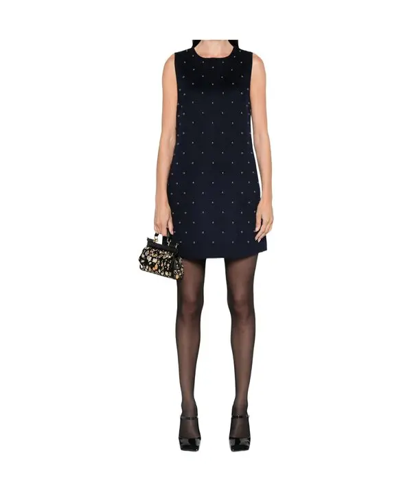 P.a.r.o.s.h Stud-embellished Sleeveless Dress - Navy
