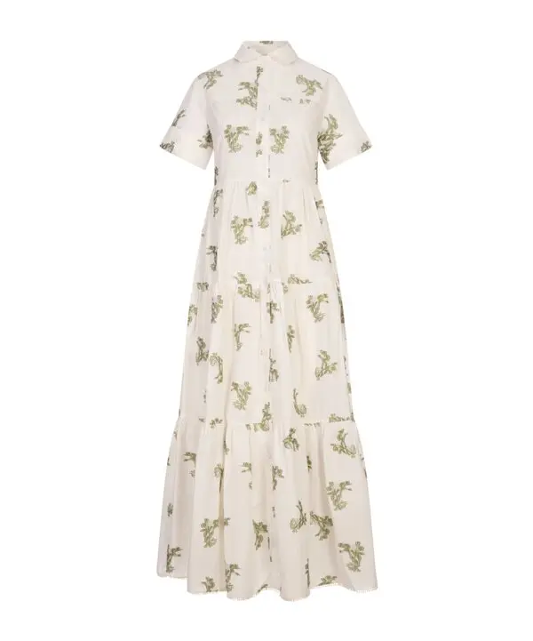 Erdem Short Sleeve Printed Shirt Dress