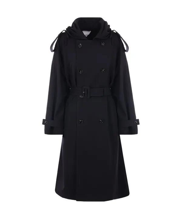 Bottega Veneta Double-breasted Belted Trench Coat - Black