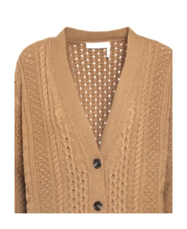 Chloé Cable-knit Pointelle Cardigan