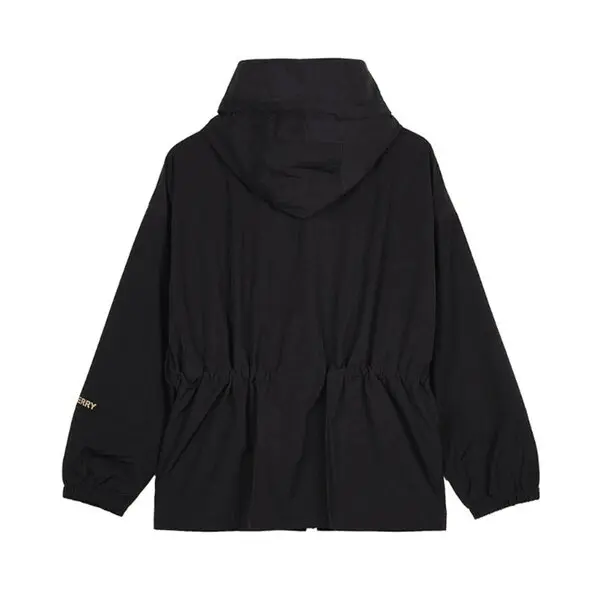 Burberry Hooded Jacket With Drawstring Waist - Black