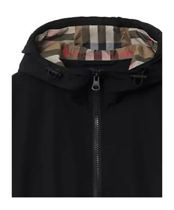 Burberry Hooded Jacket With Drawstring Waist - Black