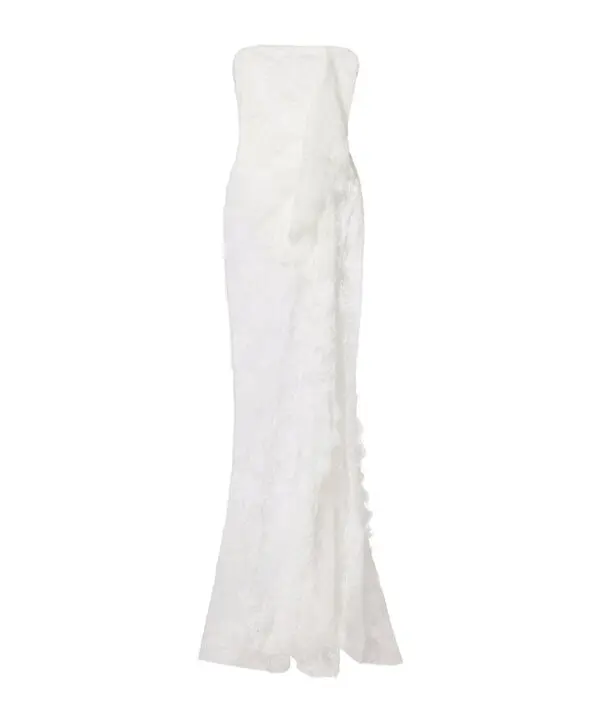 Christopher Esber Floating Draped Lace Gown - White
