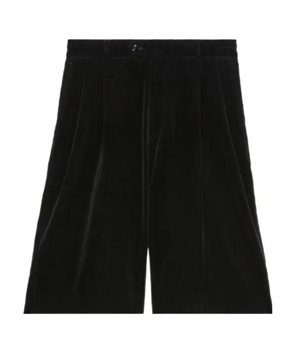 Gucci Stretch Corduroy Pleated Knee-length Shorts