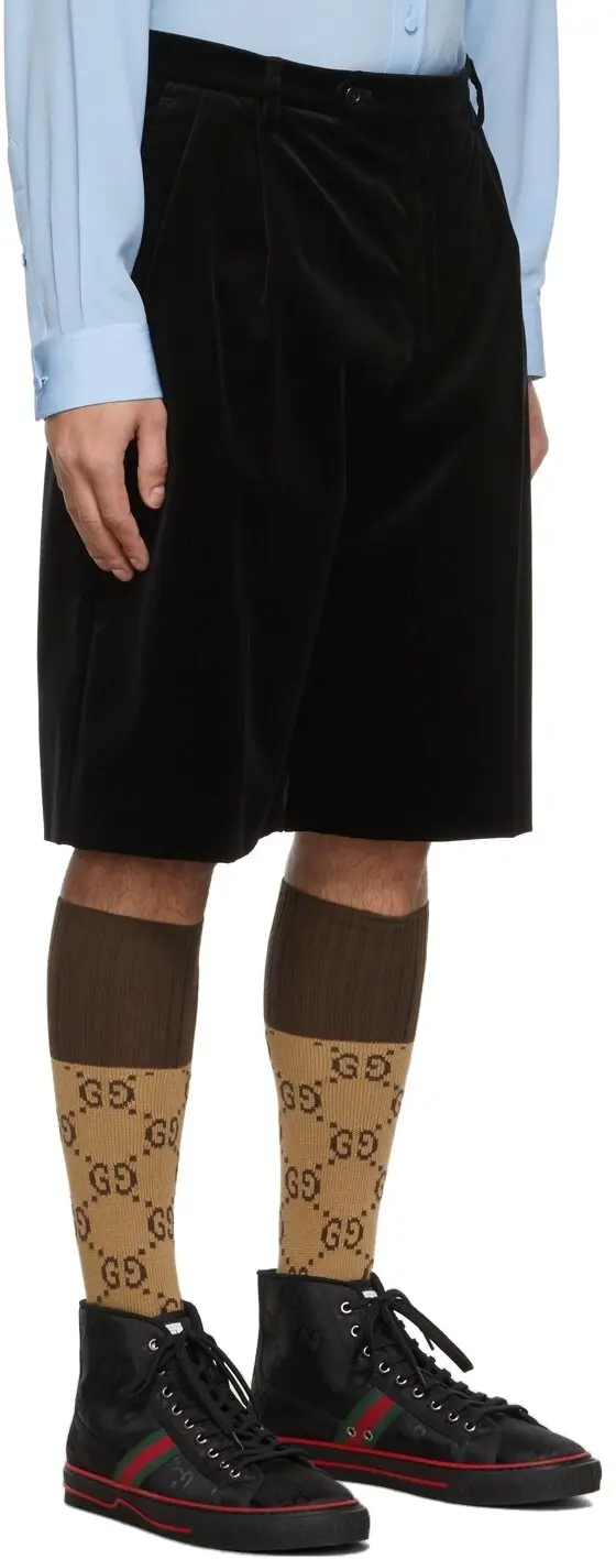 Gucci Stretch Corduroy Pleated Knee-length Shorts