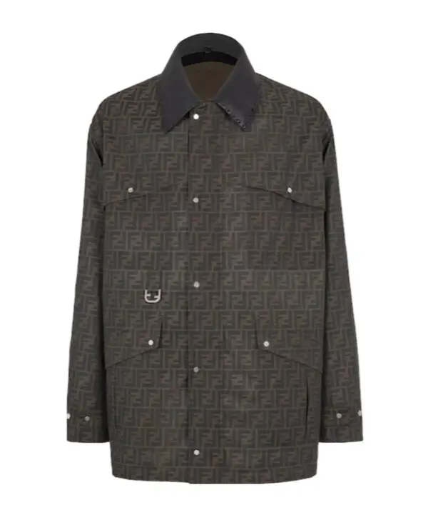 Fendi Monogrammed Collared Jacket - Brown