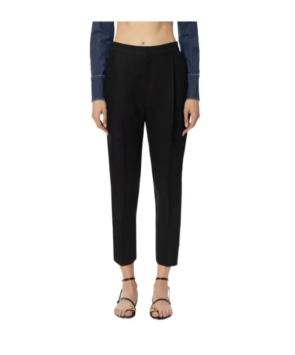 Elisabetta Franchi Pleated Gabardine Trousers