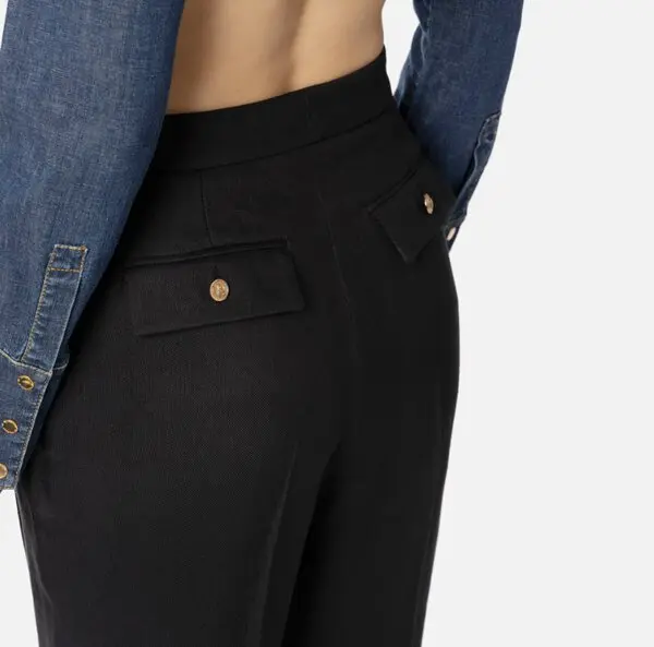 Elisabetta Franchi Pleated Gabardine Trousers
