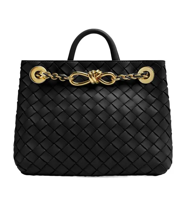 Bottega Veneta Andiamo Small Woven Tote Bag - Black