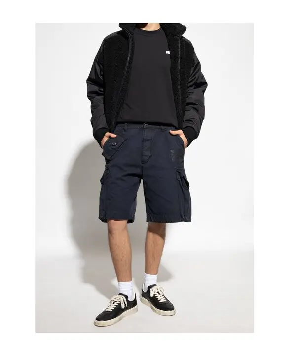 Dsquared2 Zip-up Fleece Jacket With Raised Lettering - Black