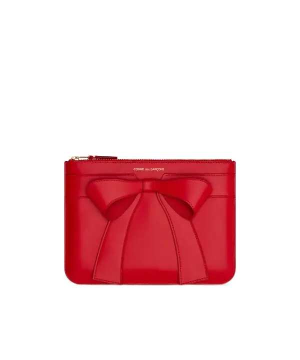Comme Des Garçons Big Bow Zipped Purse - Red
