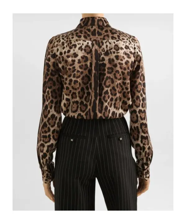 Dolce & Gabbana Leopard Print Silk Shirt - Multi-colored