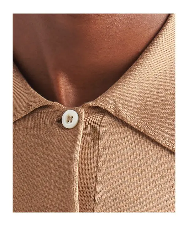 Prada Sleeveless Knitted Polo Shirt - Camel Brown