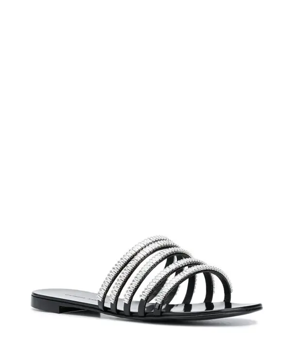 GIUSEPPE ZANOTTI Embellished Flip Flops - White
