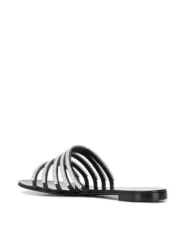 GIUSEPPE ZANOTTI Embellished Flip Flops - White
