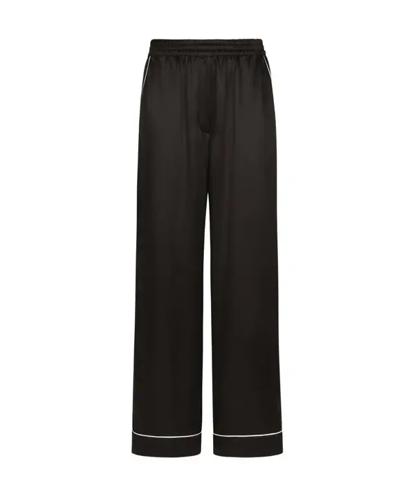 Dolce & Gabbana Contrast Piping Pajama Pants - Black