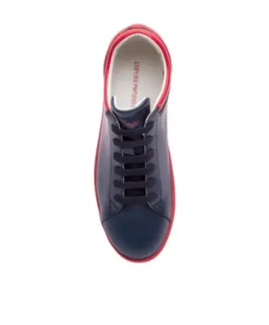 Emporio Armani Round Toe Lace-up Low-top Sneakers