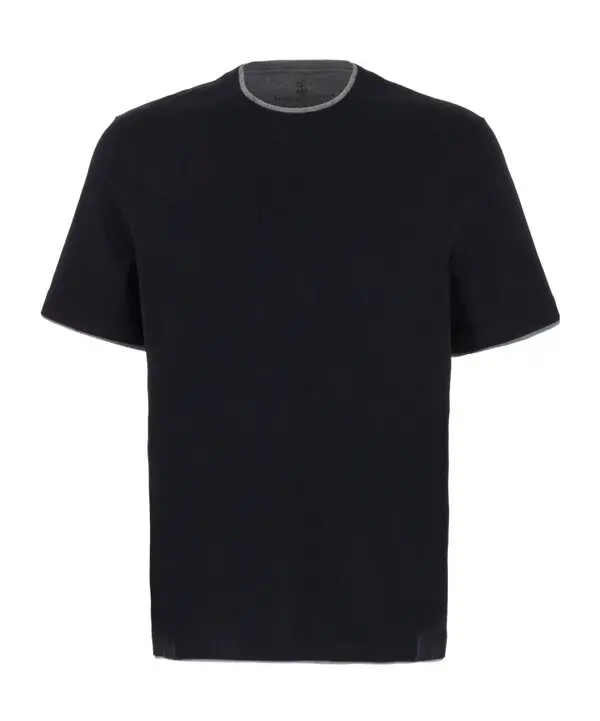 Brunello Cucinelli Layered-effect Crewneck T-shirt - Black