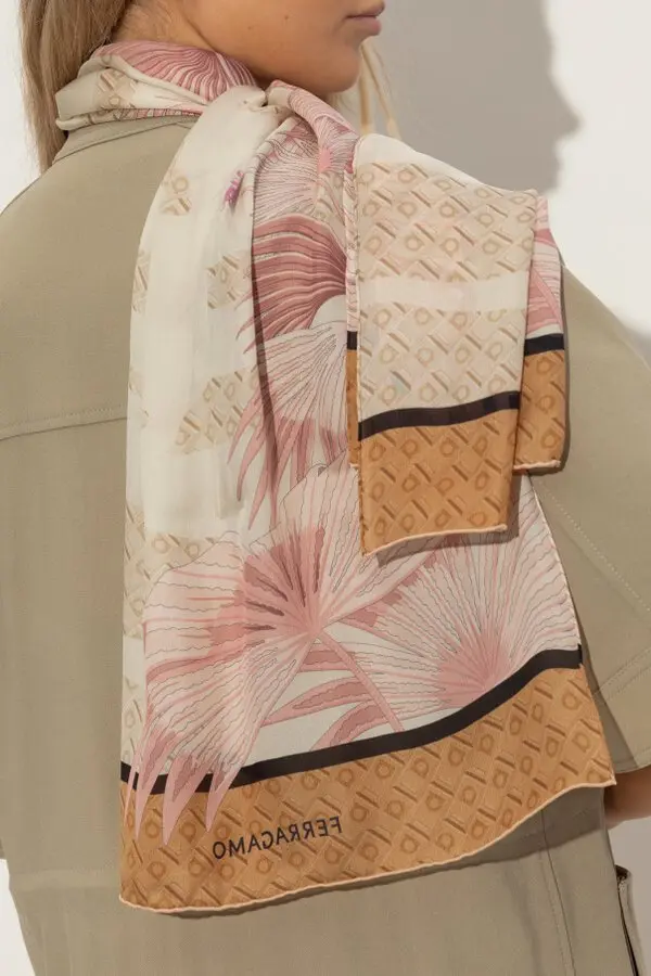 FERRAGAMO Patterned Print Scarf - Pink