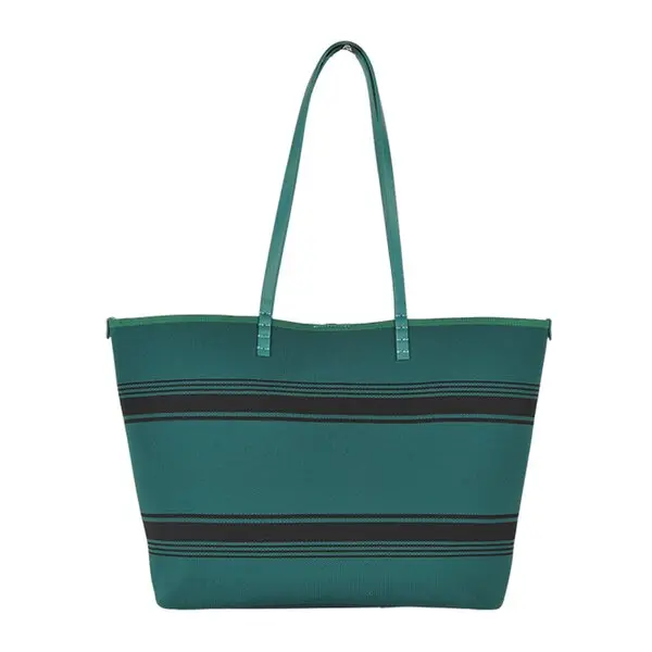 CRISATHENA Large Striped Shoulder Bag With Detachable Strap